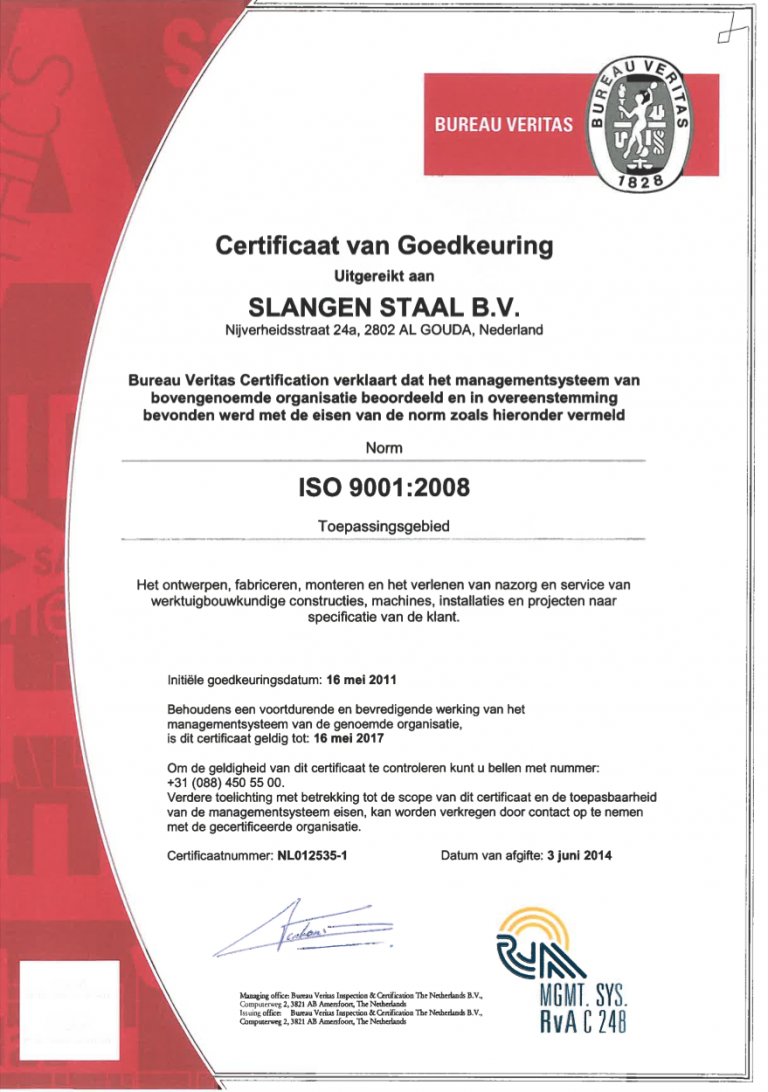slangenstaal-certificaat-iso9001 - Slangen Staal